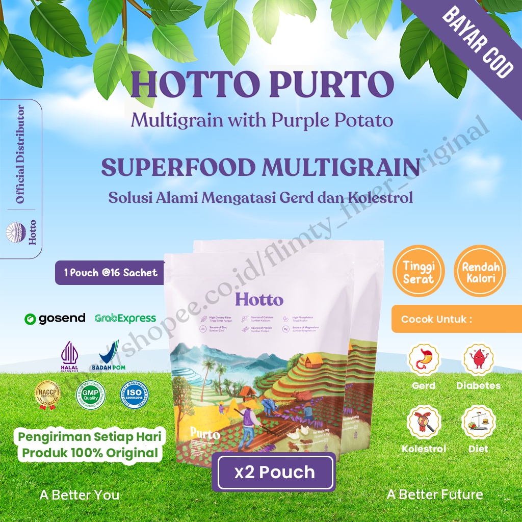Jual HOTTO PURTO 1 POUCH ISI 16 SACHET MULTIGRAIN SUPERFOOD UBI UNGU PURPLE POTATO HOTTOPURTO ...