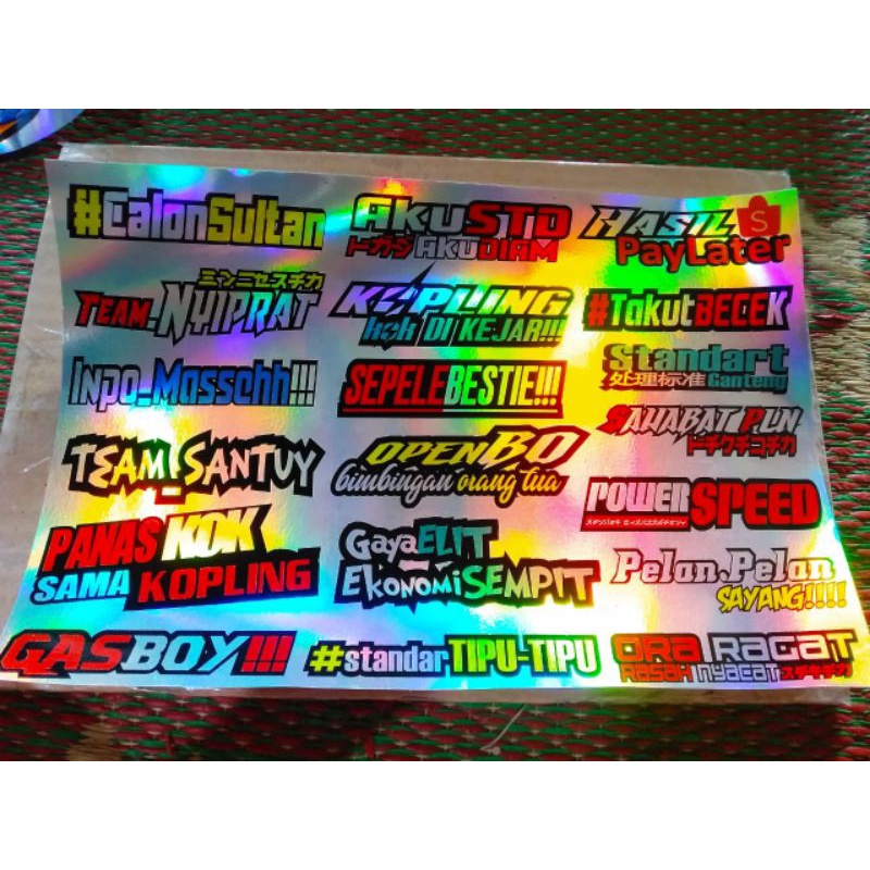 Jual STIKER RACING PACK HOLOGRAM KATA KATA ISI 20-30 PCS | Shopee Indonesia