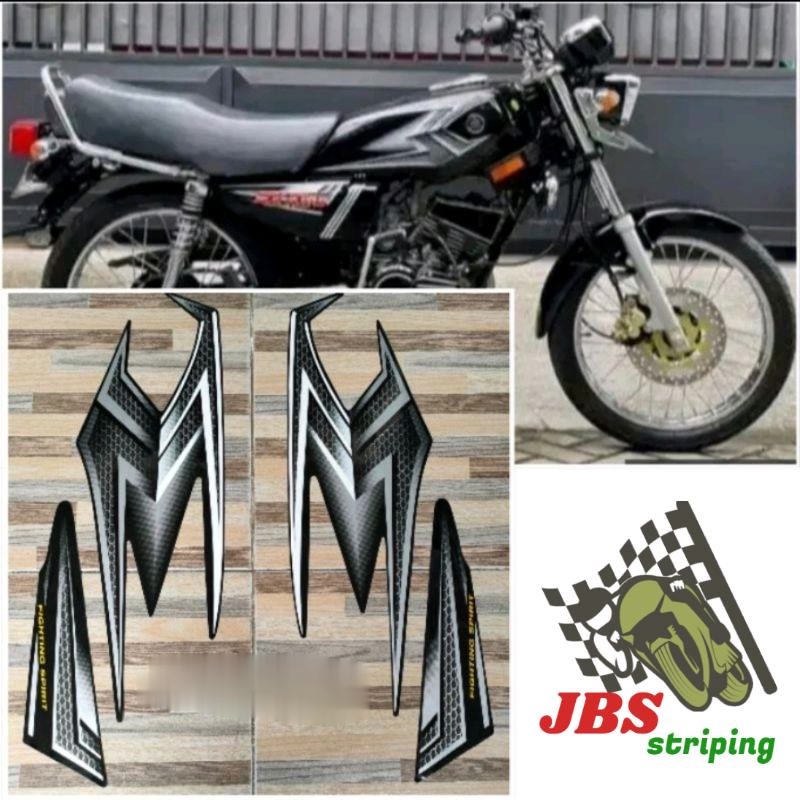 Jual striping stiker Yamaha rx King hitam Lis silver putih tahun 2004 ...