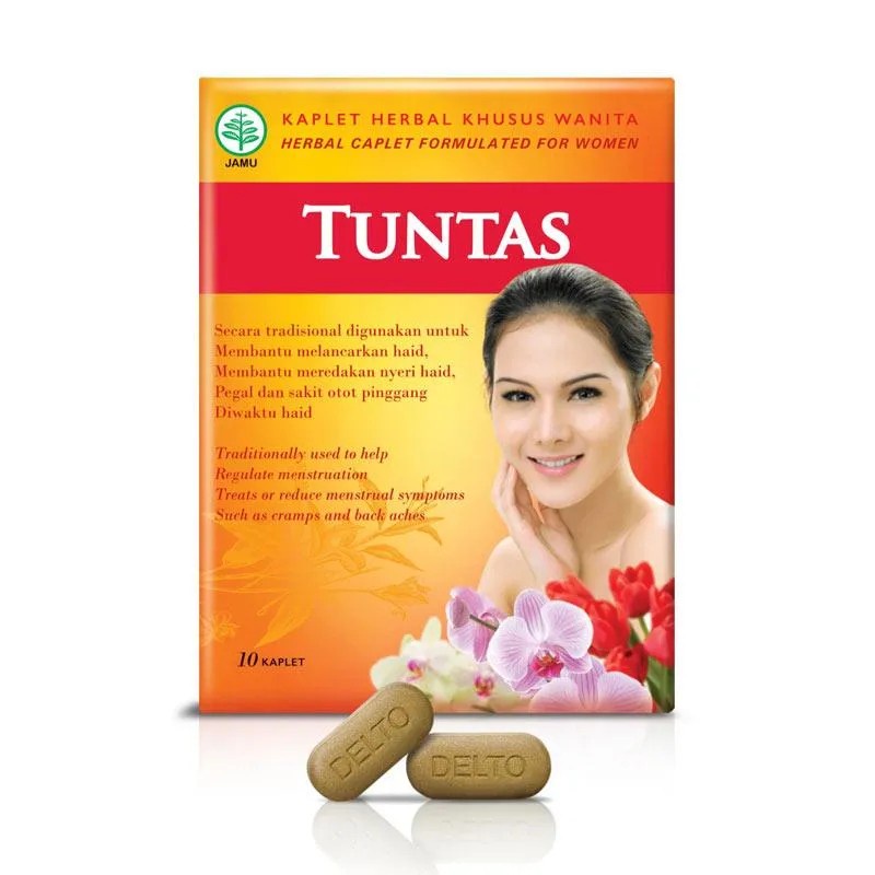 Jual Pil Tuntas Jamu Herbal Wanita Memperlancar Haid Box isi 10 kaplet ...