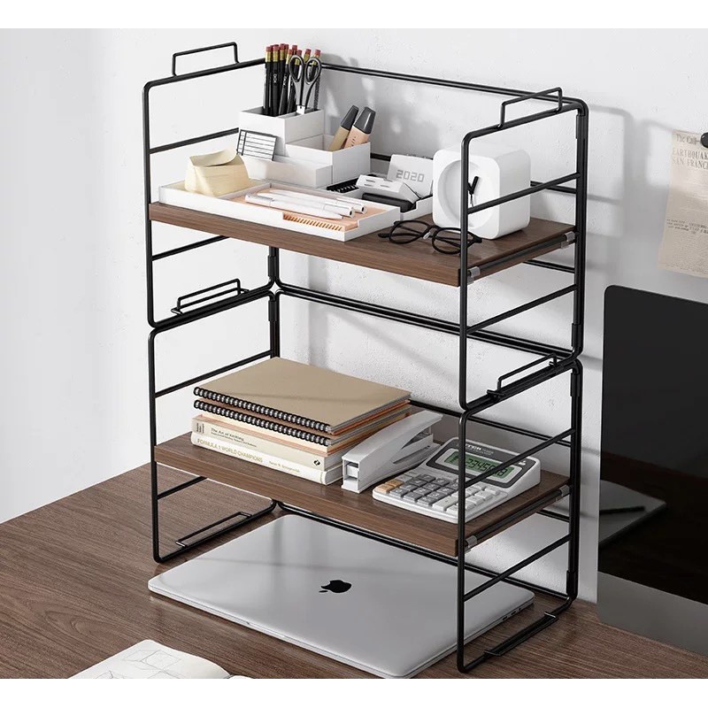 Jual Rak Buku / Laptop Organizer / Rak Kayu Besi Susun Minimalis Kuat ...