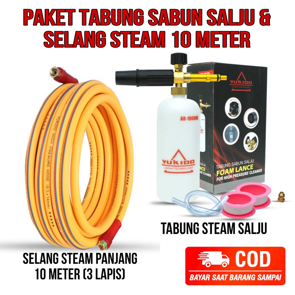 Jual PAKET STEAM SALJU Selang Steam 10 Meter + Tabung Salju Alat ...
