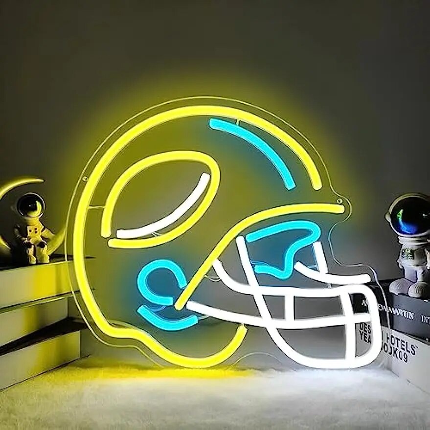 Jual Football Helmet Neon Sign for Wall Dimmable Helmet Neon Light up ...