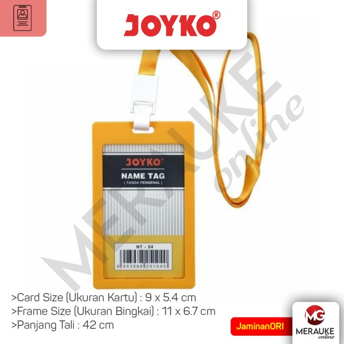 Jual JOYKO Name Tag / Gantungan Kartu Nama Vertical NT-54 Kuning ...
