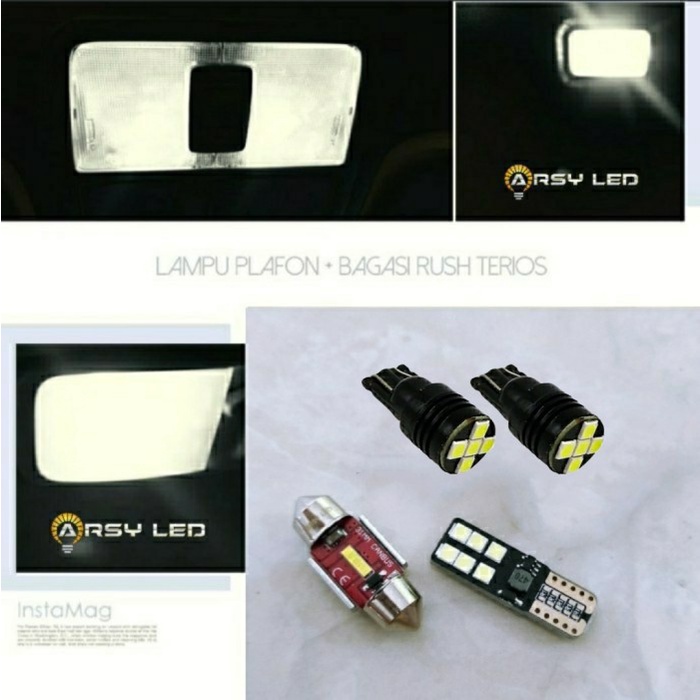 Jual Paket lampu kabin plafon RUSH TERIOS isi 4 X-trime Bright - Putih ...