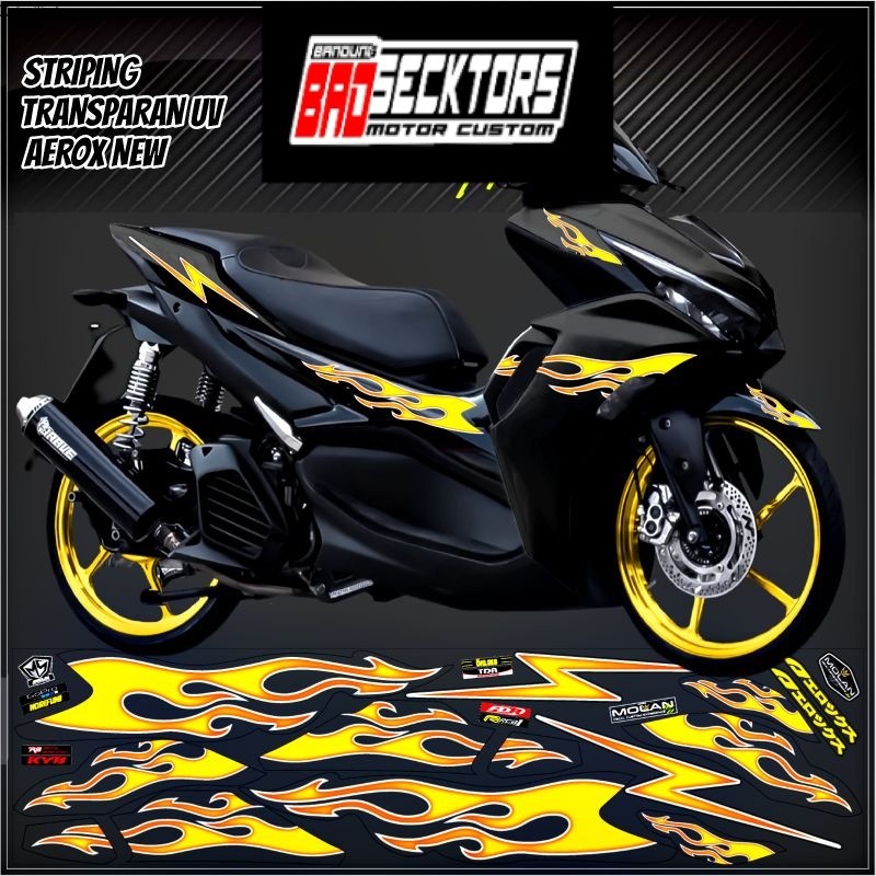 Jual Decal Sticker Striping Variasi Transparan Uv Aerox New Api All New ...