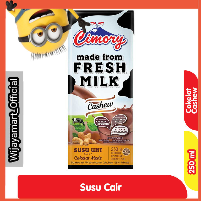 Jual Cimory Susu UHT Cokelat Cashew Kotak 250 ml | Shopee Indonesia