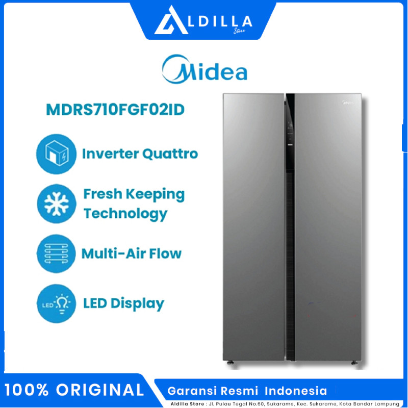 Jual Kulkas Midea side by side inverter MDRS710FGF02ID Silver GARANSI ...