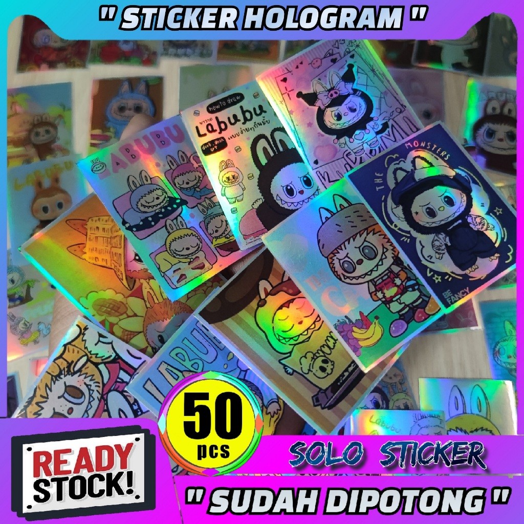 Jual Stiker Labubu Sticker Viral Hologram Isi 50 pcs | Shopee Indonesia