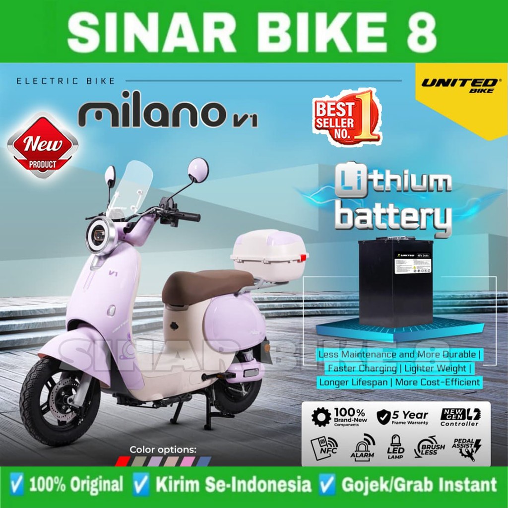 Jual Sepeda Listrik United Bike Milano V1 Electric bike 800 Watt ...