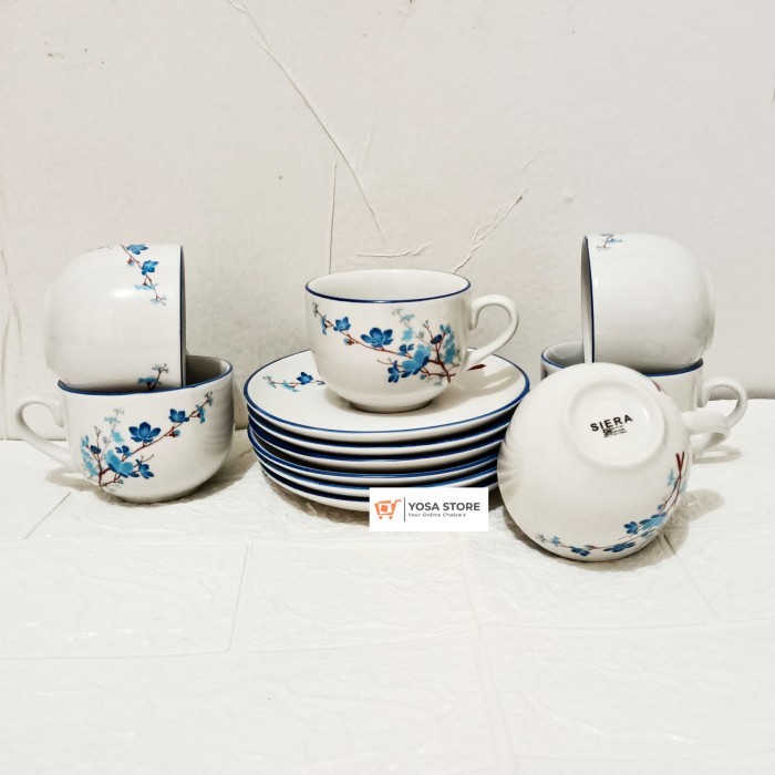 Jual Cangkir Set Keramik Kopi Teh Motif SAKURA Biru Kedaung Home - 12 ...