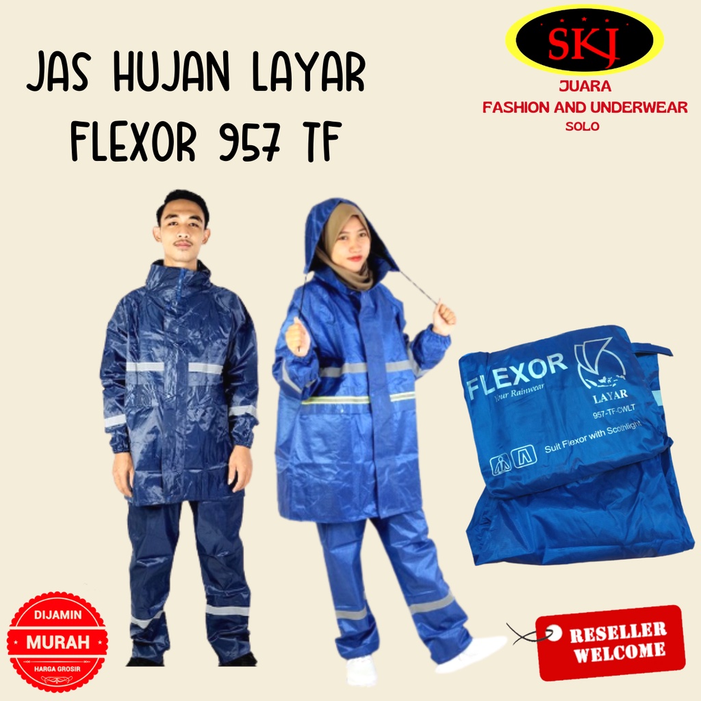 Jual Jas Hujan LAYAR FLEXOR BIRU 957 Tf Suit Anti Tembus Angin / Mantol ...