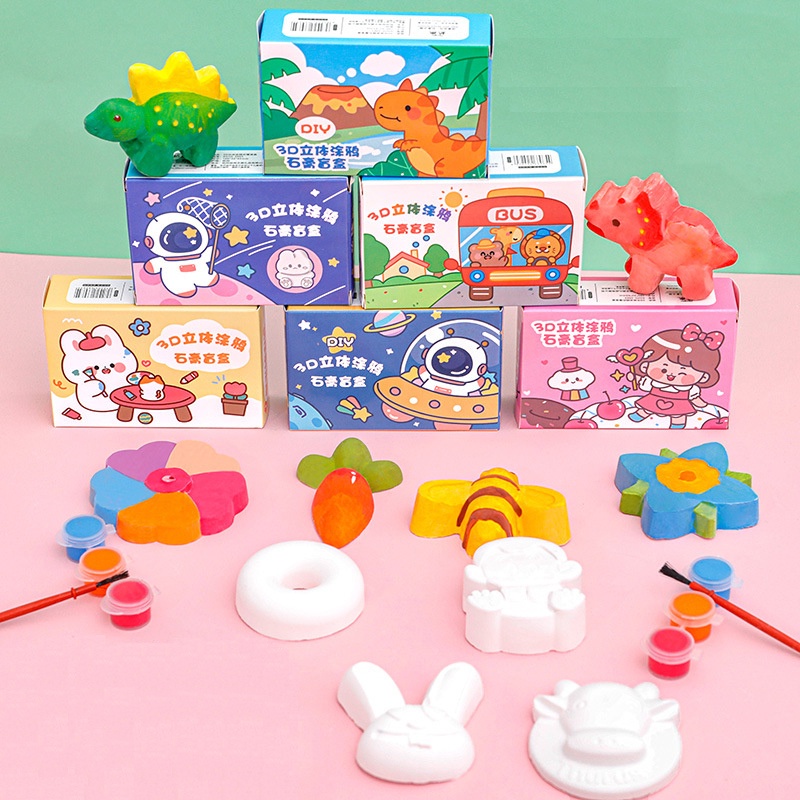 Jual PAINT GYPSUM / DIY 1 SET MAINAN EDUKASI ANAK ALAT LUKIS PATUNG ...