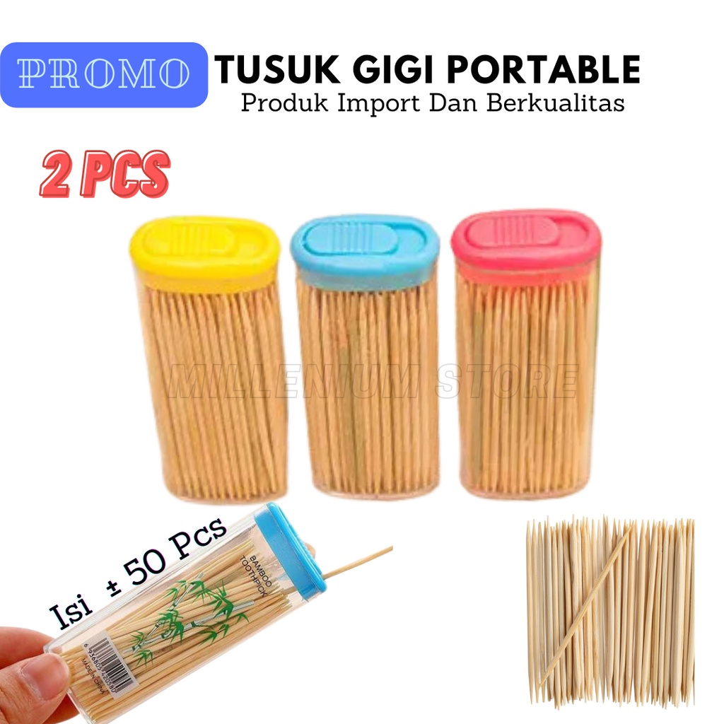 Jual PROMO 2 PCS! Tusuk Gigi Tempat Model Korek Isi -+50 Pcs / Tusuk ...