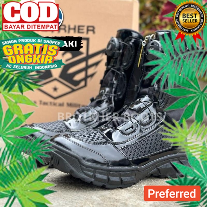 Jual SEPATU PDL MILITER BOOTS KUAT /SEPATU PDL BROTHER TALI PUTAR KULIT ...
