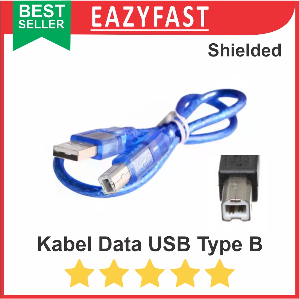 Jual Kabel Data USB Type A to B Kotak Arduino Uno Mega Printer 28cm ...