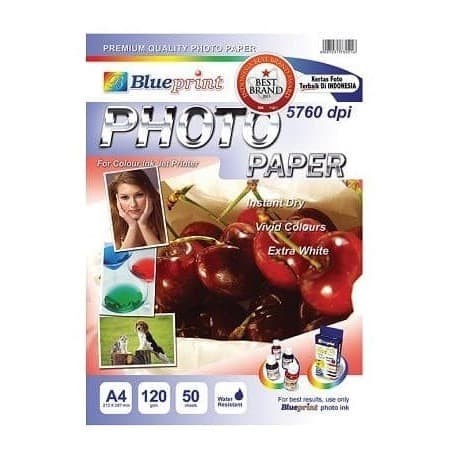 Jual [Terbaru] Blueprint Glossy Photo Paper A4-120 Gr (Pack = 50 Sheets ...