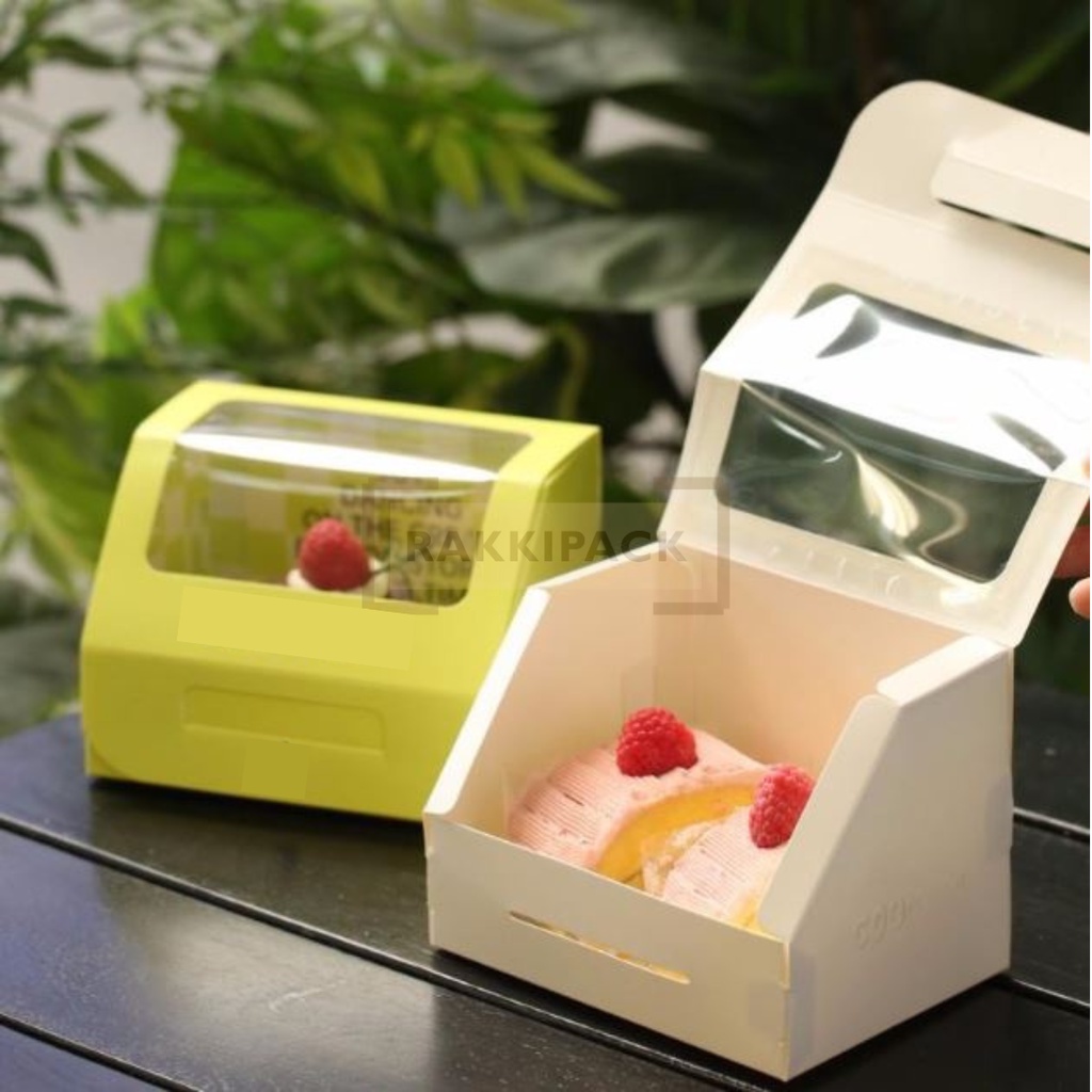 Jual window box kotak karton tempat bungkus roti cake dessert | Shopee ...