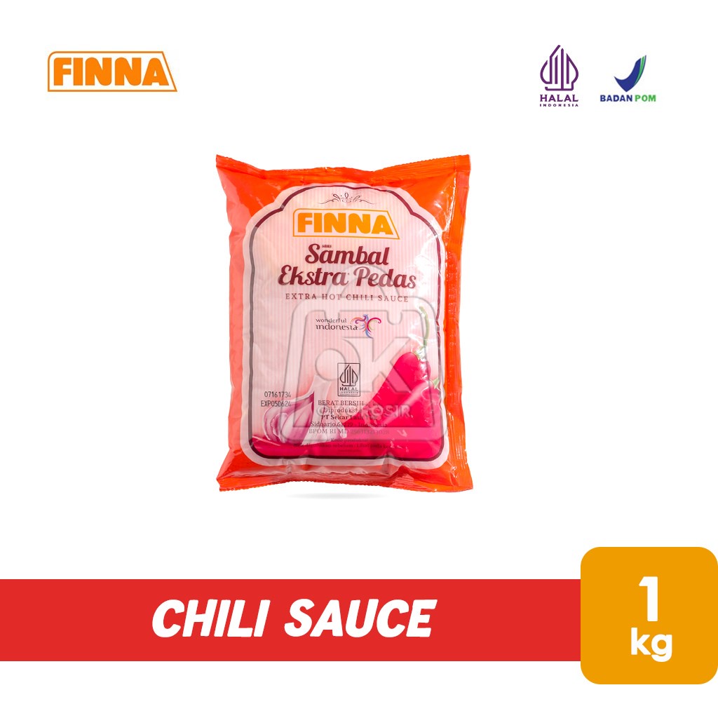 Jual Sambal Extra Pedas FINNA Hot Chili Sauce (Bantal 1kg) | Shopee ...