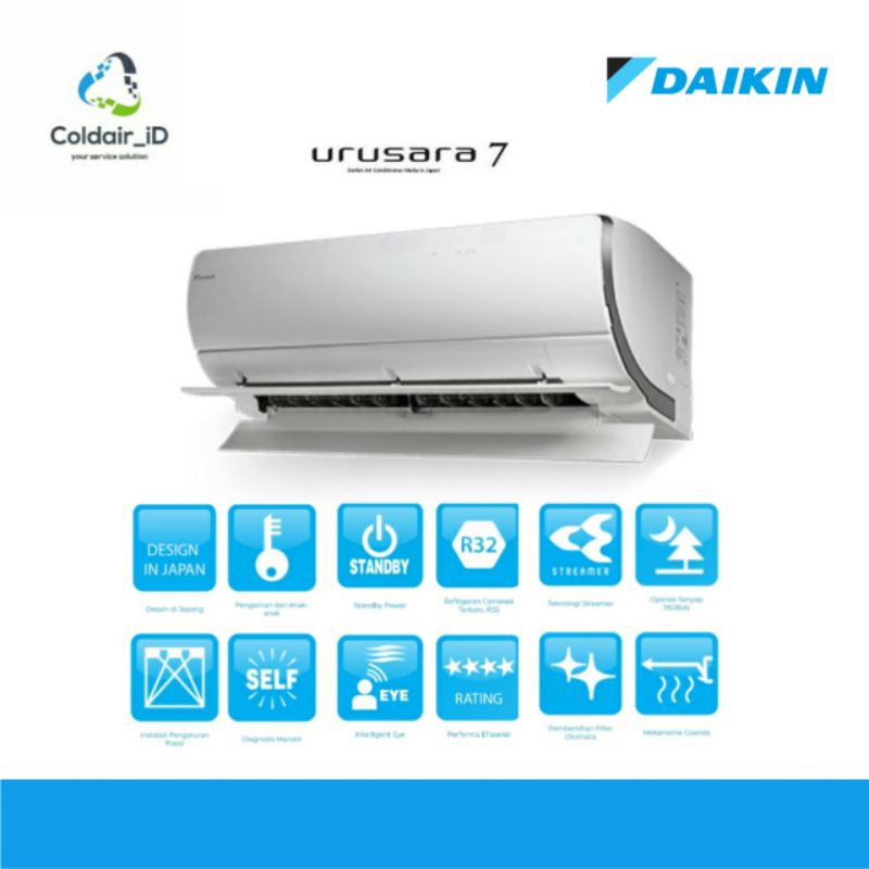 Jual HARGA PROMO AC/AC Daikin/Daikin Urusara 7 Inverter 1,5 PK | Shopee ...