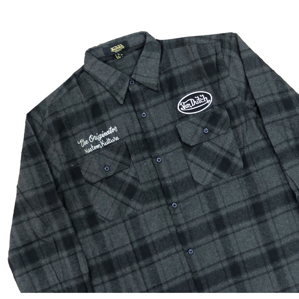 Jual Von Dutch Flannel 0939 Black | Shopee Indonesia