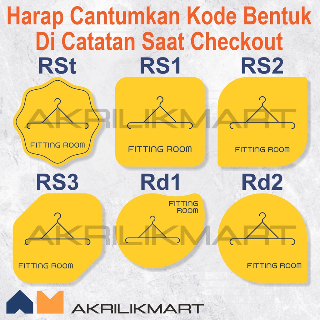 Jual Tulisan Fitting Room Sign Acrylic Tempel Dinding Papan Akrilik ...