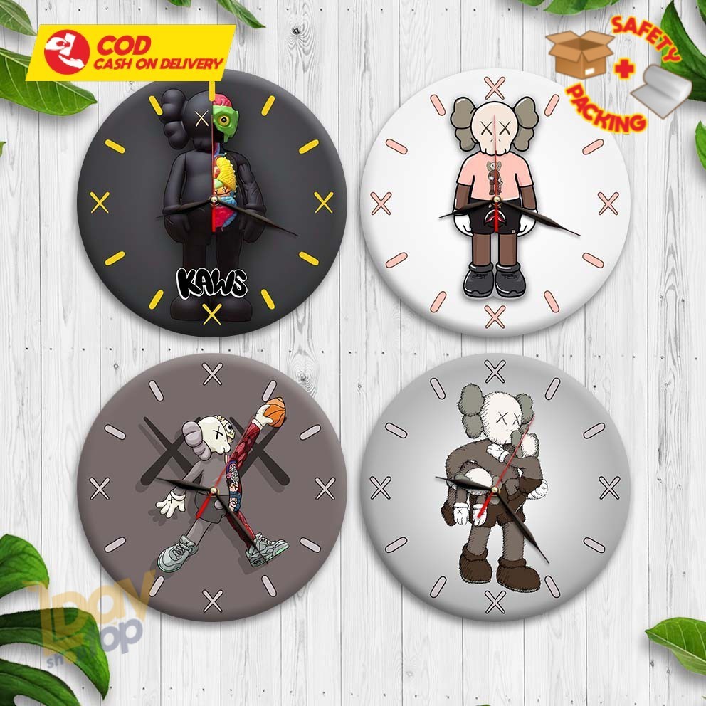 Jual JAM DINDING UNIK ANIMASI CARTOON KAWS MOTIF KAYU MDF - JAM KAWS ...