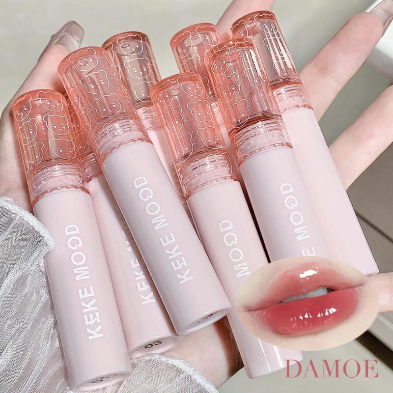 Jual 15/ [Isi 4] KEKEMOOD Pink Bear Bubble Mirror Lip Glaze Pink Bear Jelly Tint Watery Lipstik ...