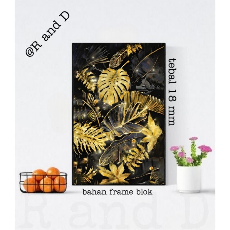Jual Poster gambar daun, Hiasan dinding bingkai kayu ukuran A4 gambar ...