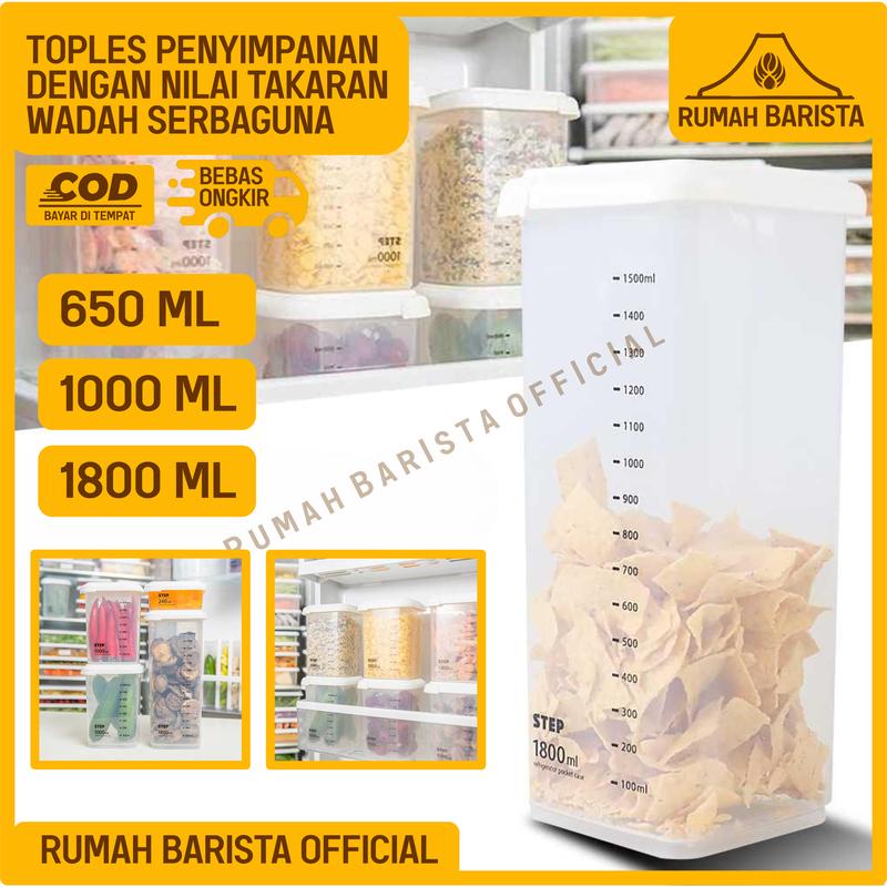 Jual Toples Plastik Dengan Takaran 650ML 1000ML 1800ML - Penyimpanan Toples Kopi Teh Spaghetti ...