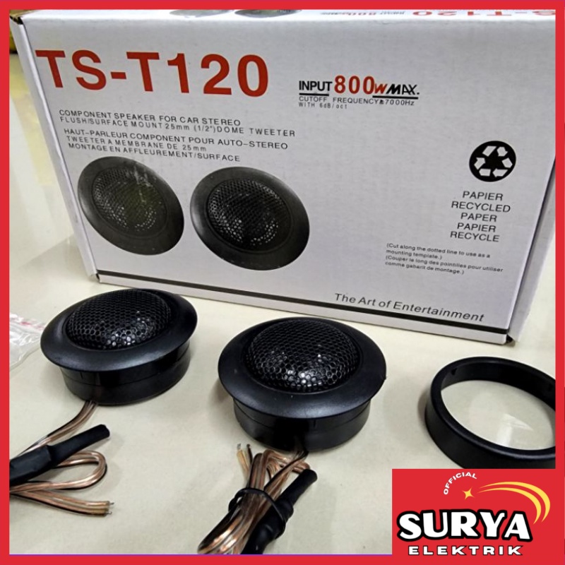 Jual Speaker Dome Tweeter Mobil Stereo TS T120 800W Max Kualitas Top | Shopee Indonesia