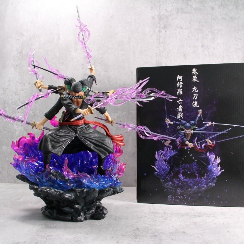 Jual SHP-JF Action Figure One Piece Roronoa Zorro + LED Ashura 9 Sword ...