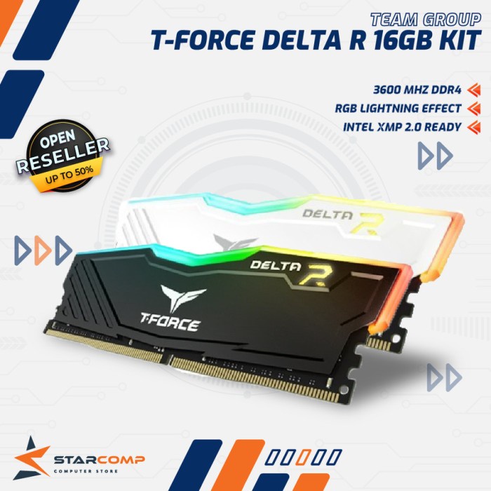 Jual Team Delta R DDR4 RGB 3600Mhz 16GB (2X8GB) Dual Channel RAM ...
