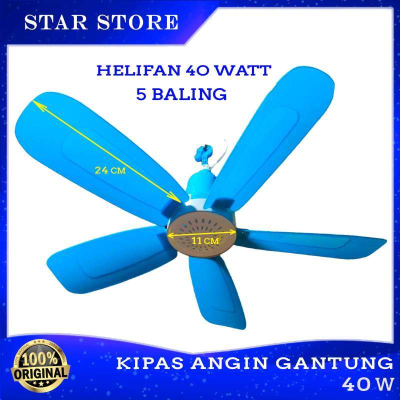 Jual Kipas Angin Gantung 40W / baling ceiling Helifan 40 WATT MINIFAN ...