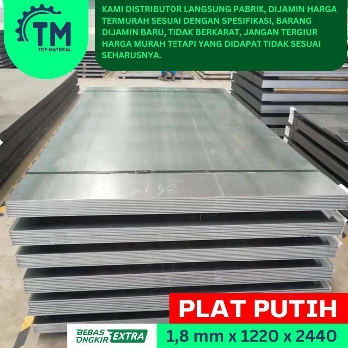 Jual Plat Putih SPCC Tebal 0.4mm - 2.0mm x 4 x 8 Full SNI Besi White ...