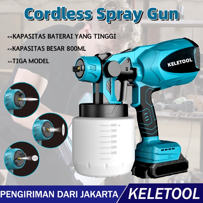 Jual 800 ML Spray Spet Cat Gun Battery Elektrik Batterai Cordless Gun ...