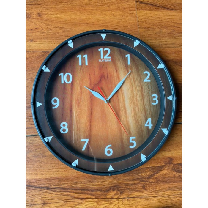 Jual Jam Dinding Kayu / Wall Clock 30 cm / PLATINUM Wooden Quartz 334 Jarum | Shopee Indonesia
