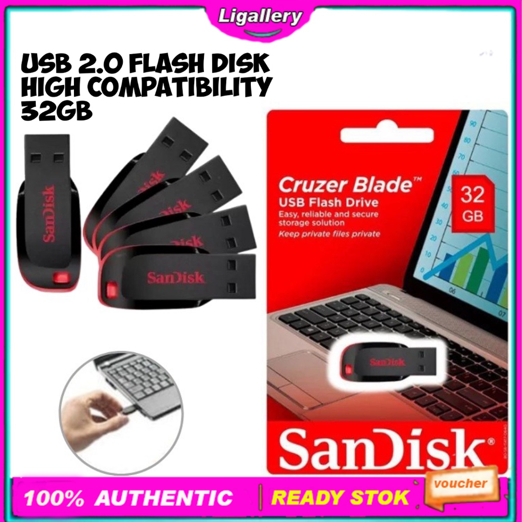 Jual Flashdisk SanDisk Cruzer Blade 32GB USB 2.0 Flash Disk Original Laptop Sandisk Laptop ...