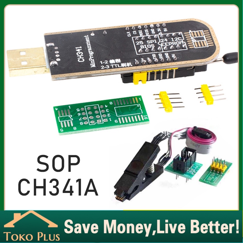 Jual Paket komplit Alat Flash bios IC CH341 CH341A USB Programmer ...