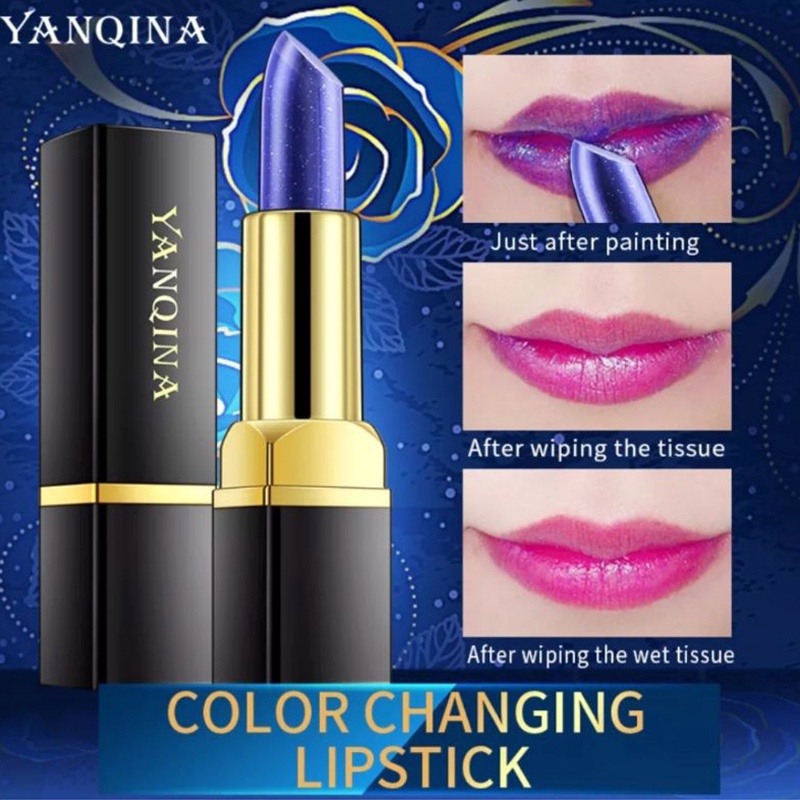 Jual [COD]YANQINA Lipstik Biru/ Lipstik Biru Berubah Warna/ Lipstik ...