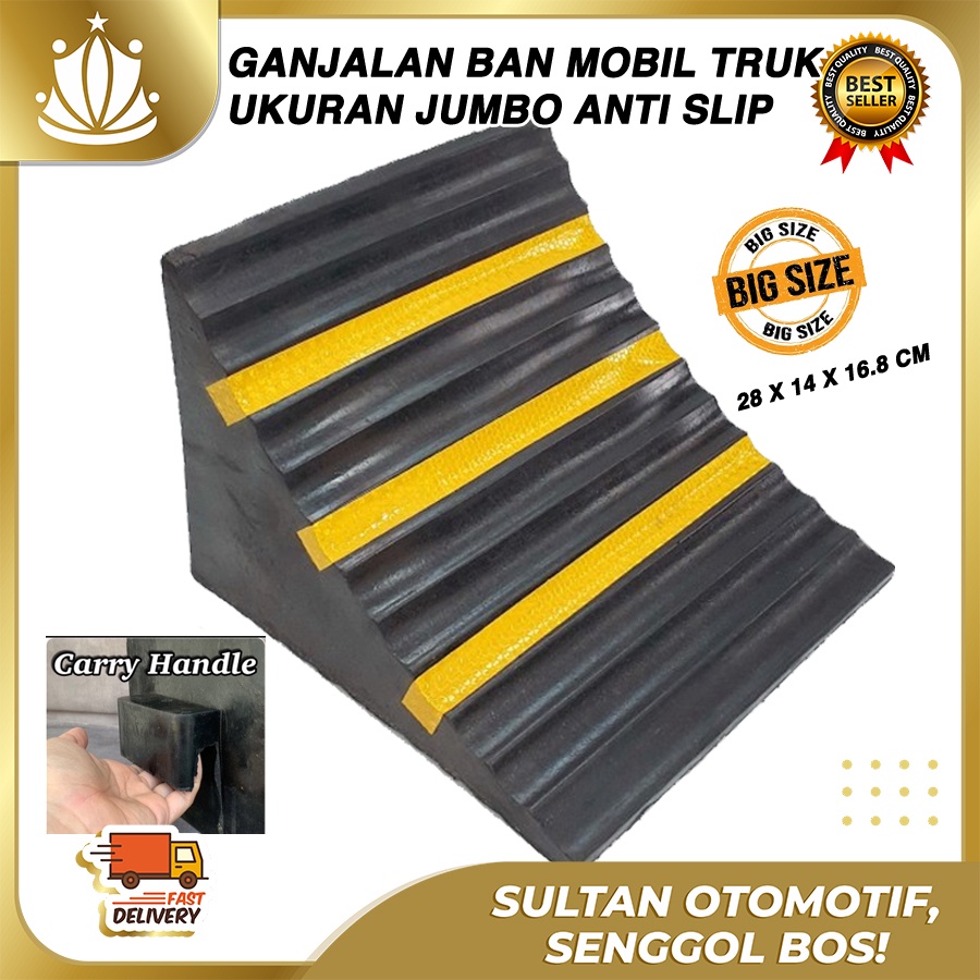 Jual Penahan Ban Roda Mobil Truk Bahan Karet Rubber Wheel Chock Jumbo ...