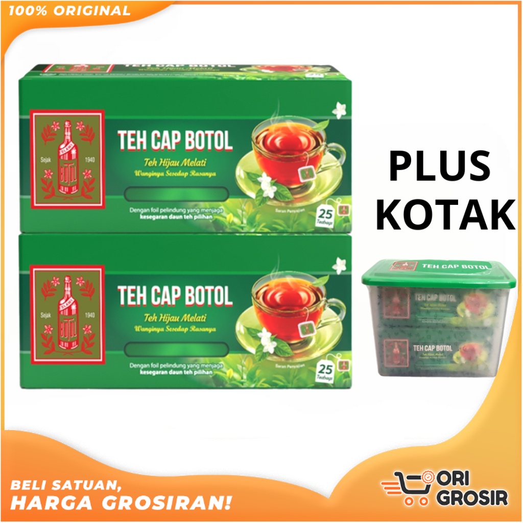 Jual ORI Grosir TEH CAP BOTOL Teh Hijau Aroma Melati Isi 25 Tea Bags ...