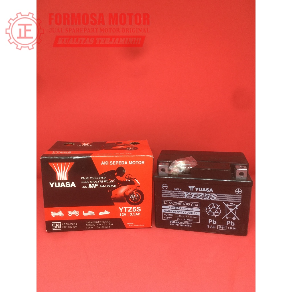 Jual Aki Kering YUASA YTZ5S 12V, 3.5Ah MOTOR Vario 110, Mio Soul GT, Beat, Vixion ORIGINAL ...