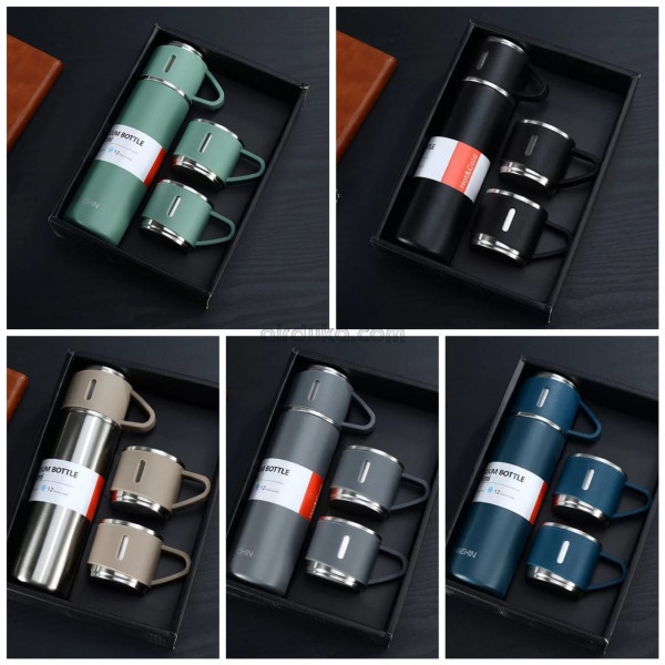 Jual botol minum termos vacuum vakum bottle 500ml flask set bonus 2 ...