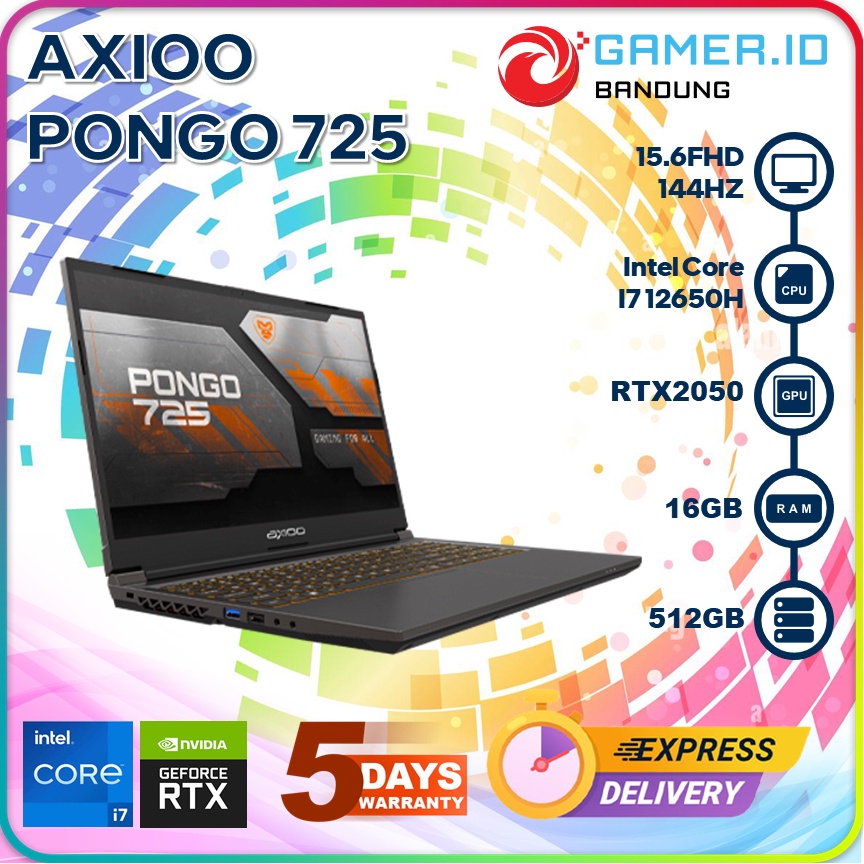 Jual AXIOO PONGO 725 I7 12650H RTX2050 16GB 512GB 15.6FHD 144HZ ...