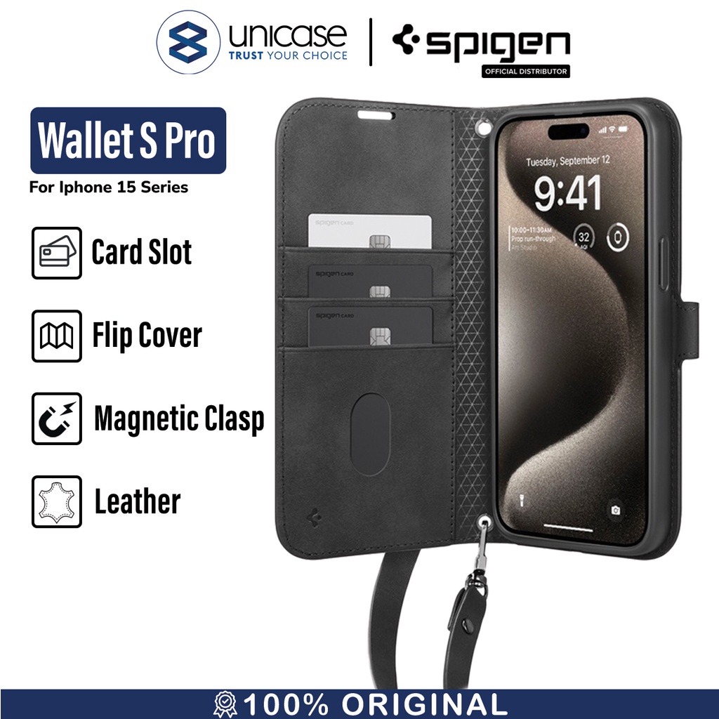 Jual Case iPhone 15 Pro Max Plus Spigen Wallet S Pro Card Slot Cover ...