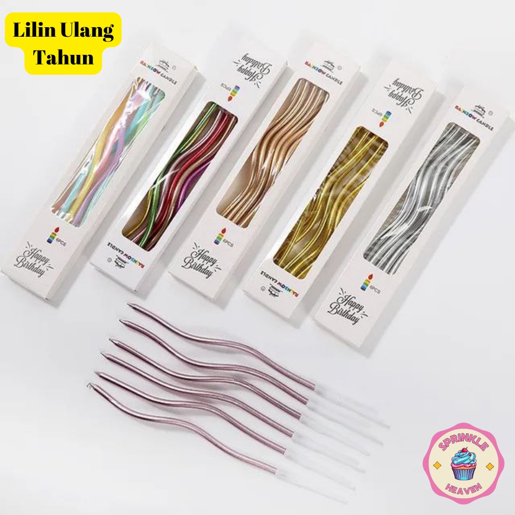 Jual Lilin Candle Ulang Tahun Spiral Ulir Panjang Premium Gold Silver ...