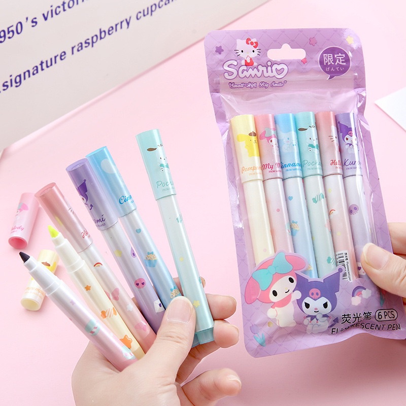 Jual 1 Pack Stabilo Sanrio kemasan ungu lucu untuk belajar mwarnai ...