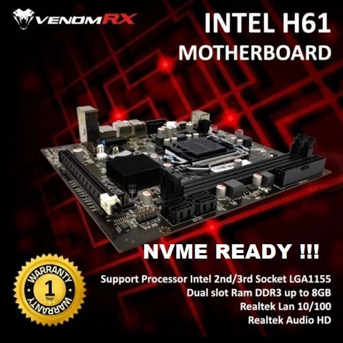 Jual VENOMRX INTEL H61 MOTHERBOARD LGA 1155 | Shopee Indonesia