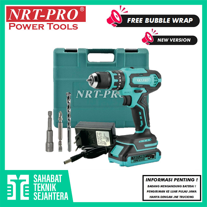 Jual NRT-PRO DC 340 HD Mesin Bor Cordless Drill 1 Baterai Batre Tangan ...